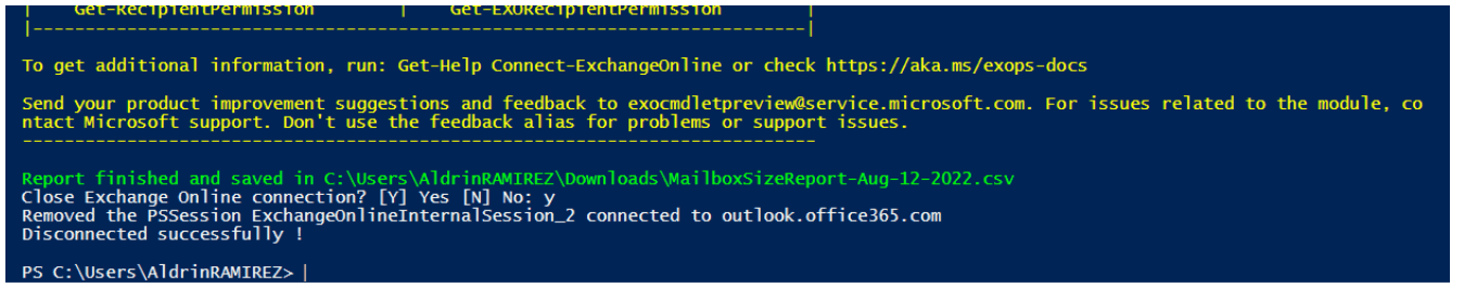 How To Extract The Mailbox Size Using Powershell 0582